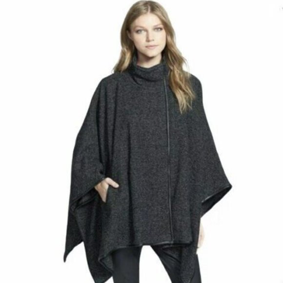Eileen Fisher | Jackets & Coats | Eileen Fisher Poncho Cape Wool Blend ...